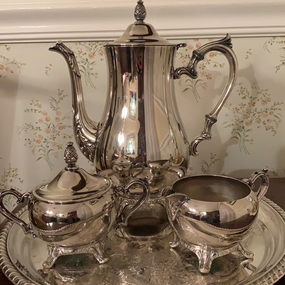 Wm. Rogers | Other | Vintage Wm Rogers Silverplate 4 Piece Teacoffee ...